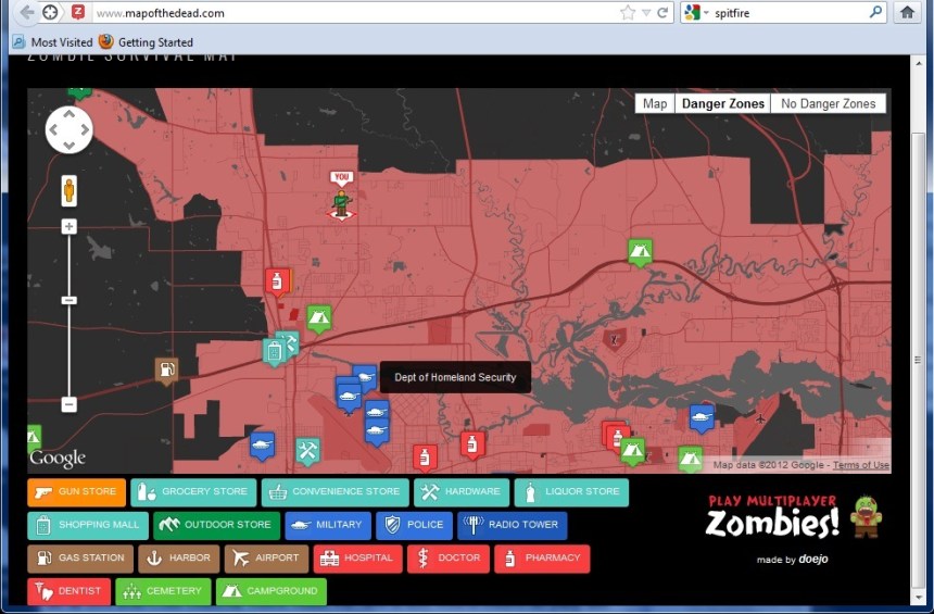 The Zombie Bug Out Go Map | laststandonzombieisland