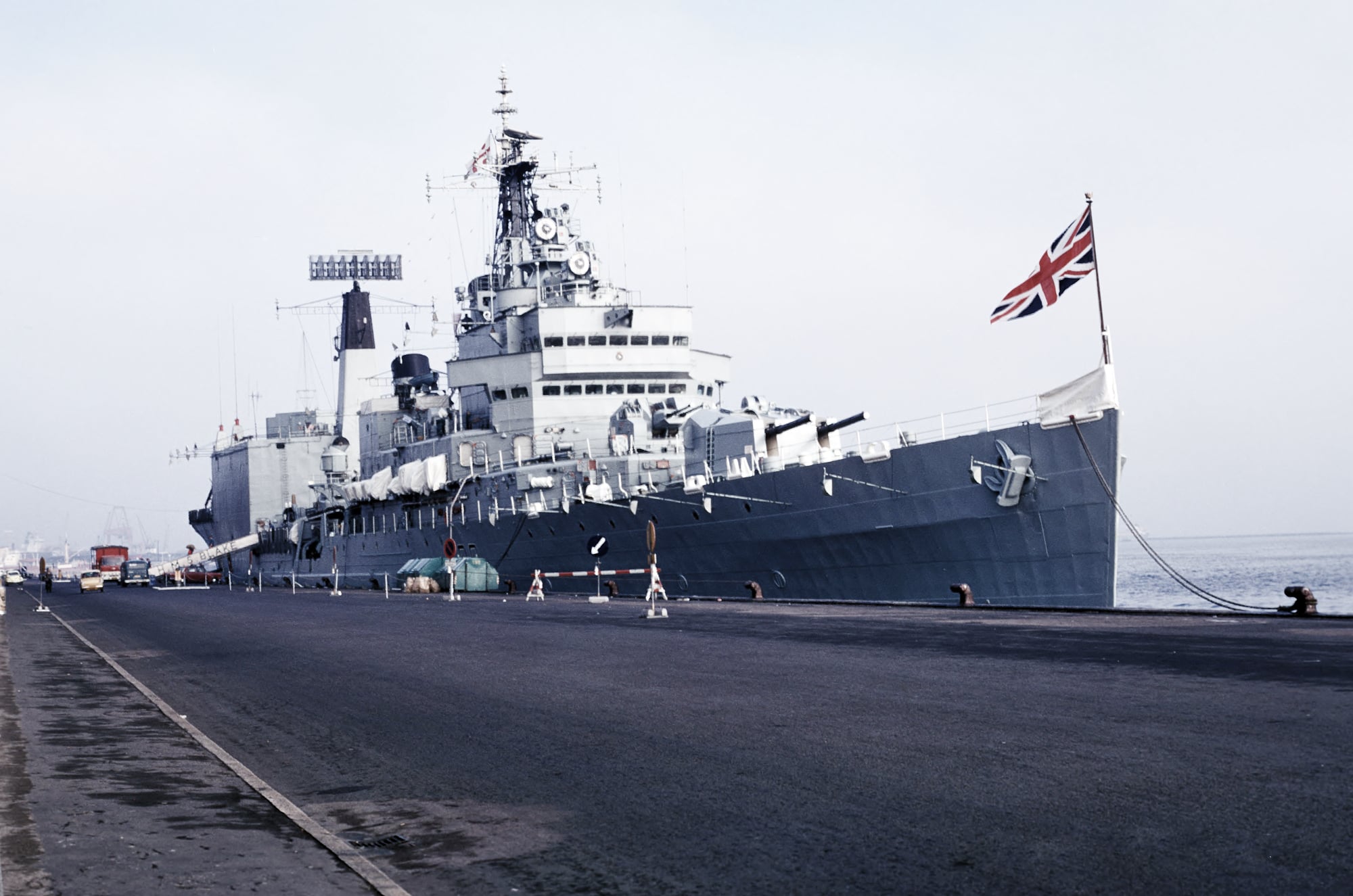 Tiger Class Light Cruiser HMS Blake at Copenhagen after helicopter ...