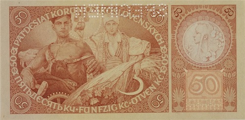 Czechoslovakia-50-korun-1929.-Designed-by-Alfons-Mucha-engraved-by ...