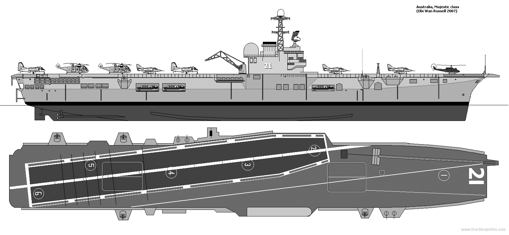 hmas-melbourne-r21-profile-and-plan blueprints | laststandonzombieisland