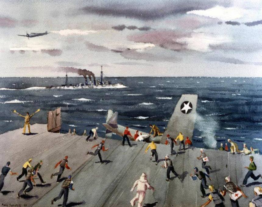 fighter-disaster-on-uss-ranger-cv-4-which-depicts-the-crash-of-an-f4f-4 ...
