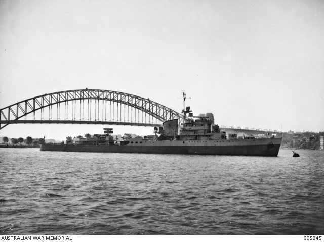 SYDNEY, NSW. C.1943. STARBOARD SIDE VIEW OF THE DUTCH FLOTILLA CRUISER ...