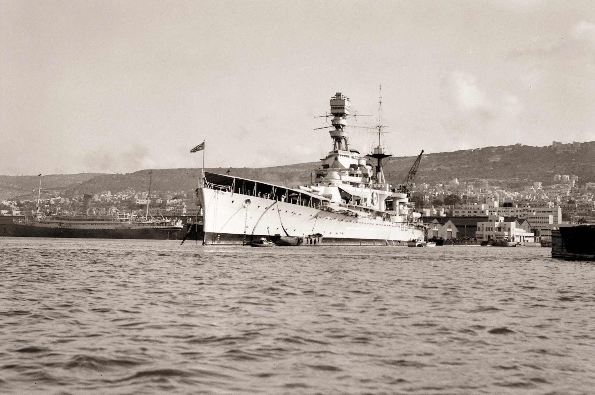 Renown Class Battlecruiser HMS Repulse at Haifa,July13th and 14th 1938 ...