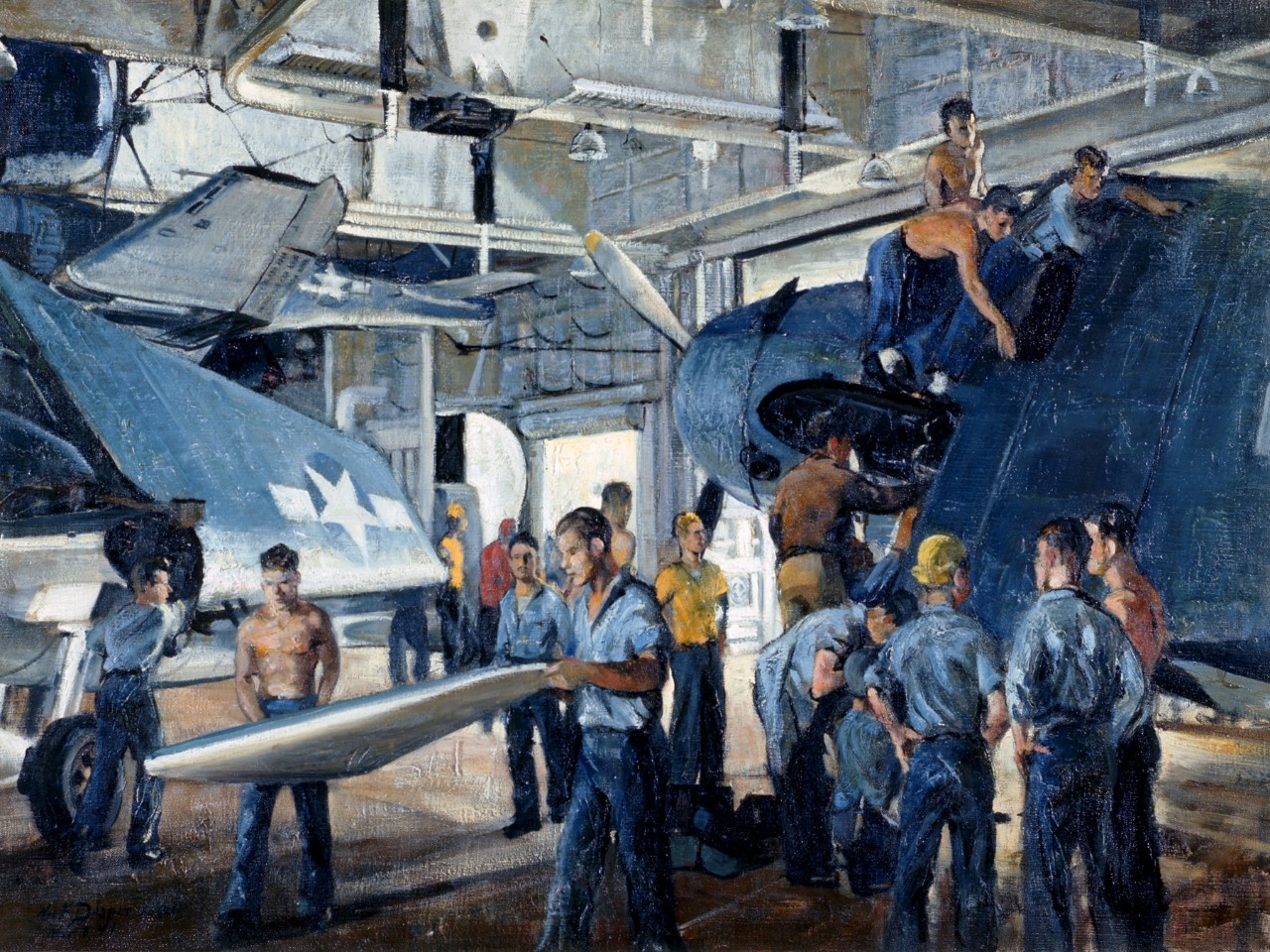 88-189-eb Painting, Oil on Canvas; by William F. Draper; 1944 Palau ...
