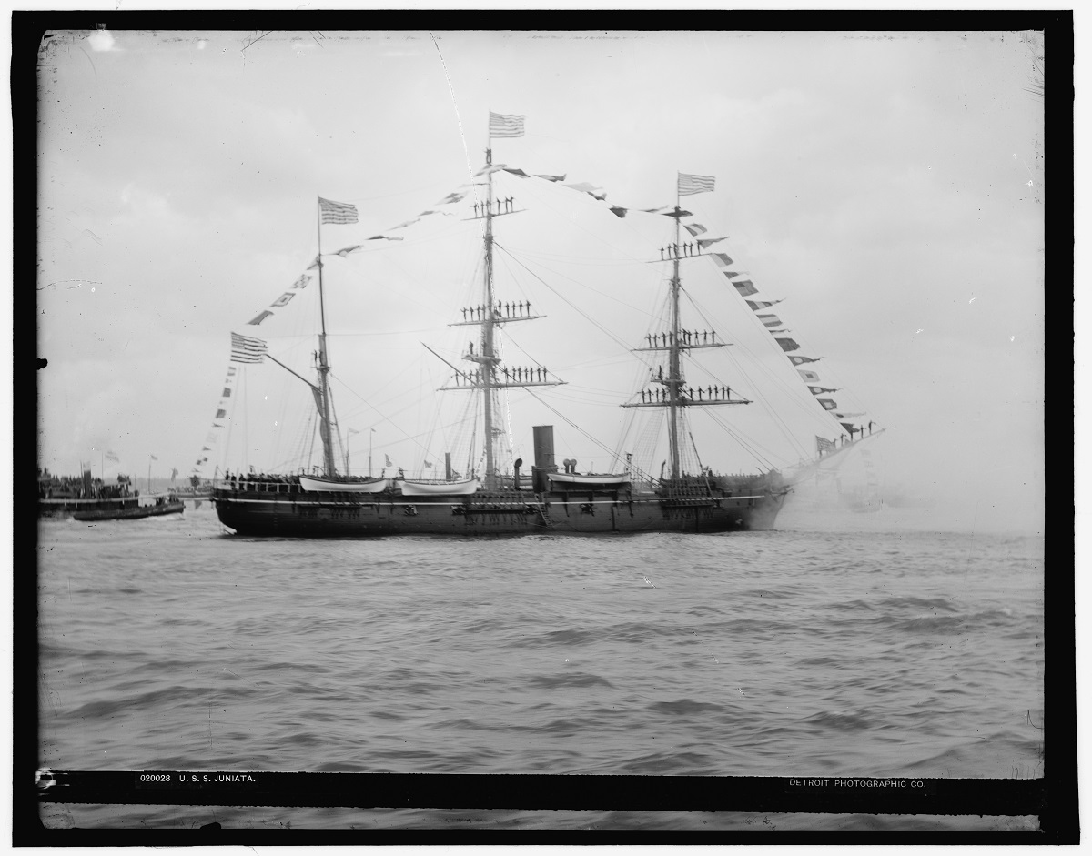 USS Juniata Detriot Postcard Co LC-DIG-det-4a13900 paying off 1889 ...
