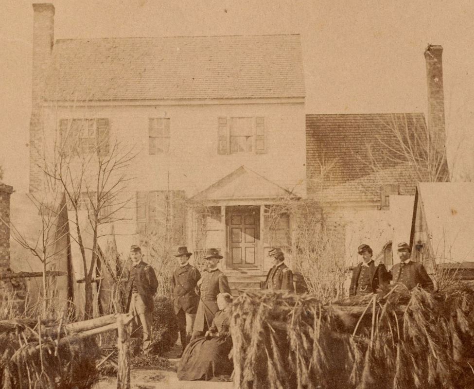 General Charles Griffin and staff officers posed in front of the ...