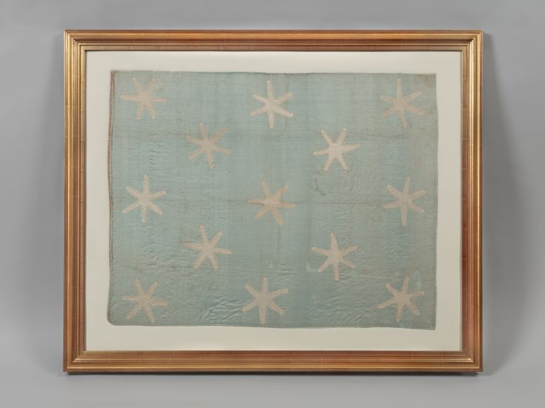 Washington Headquarters Flag the faded and fragile blue silk flag known ...