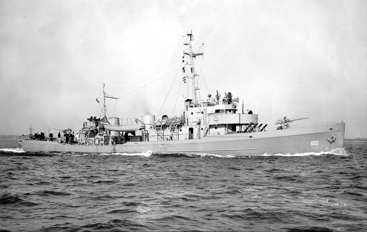 Coast Guard Cutter Argo on patrol displaying World War II armament and ...