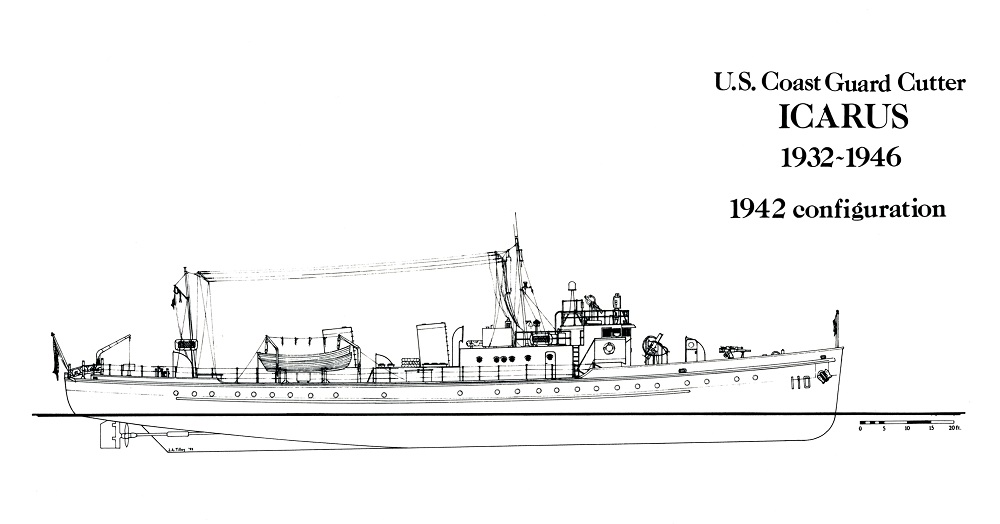 Coast Guard Cutter Icarus drawn in profile. (Coast Guard Collection ...