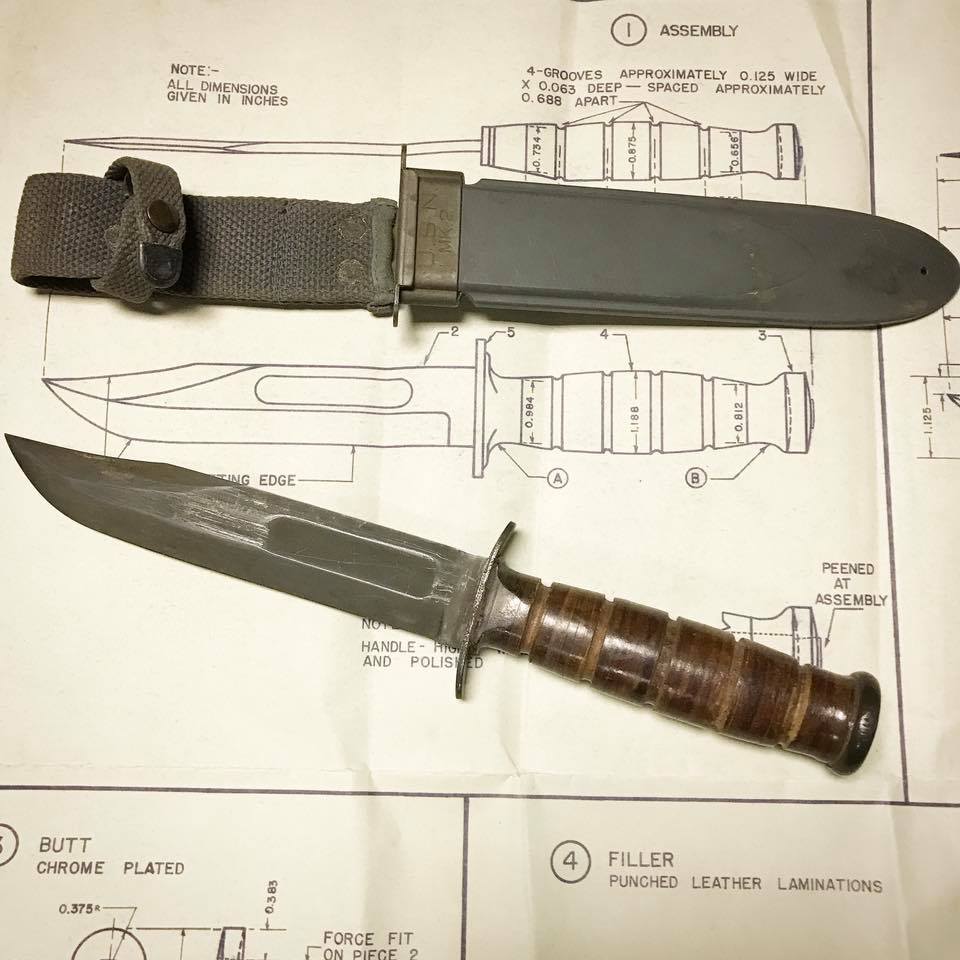 wwii-era ka-bar usn mk2 with original fiberglass sheath. via kbar ...