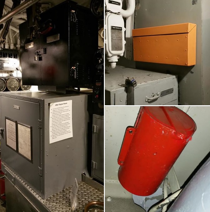 wwii submarine electrical control boxes are gloss black, lockers gray ...