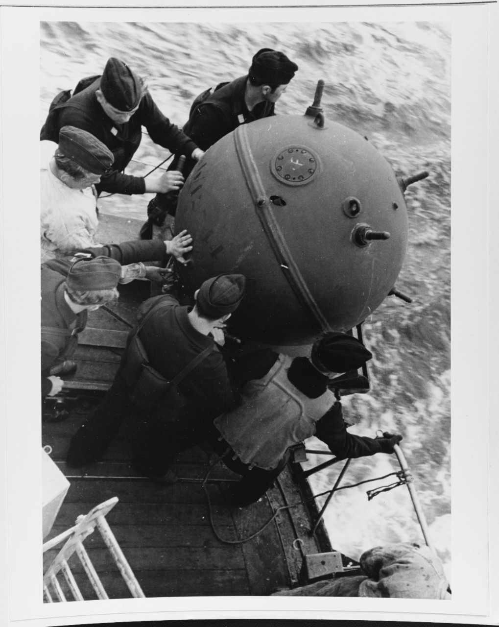 From a German mine layer in Norwegian waters, during World War II ...