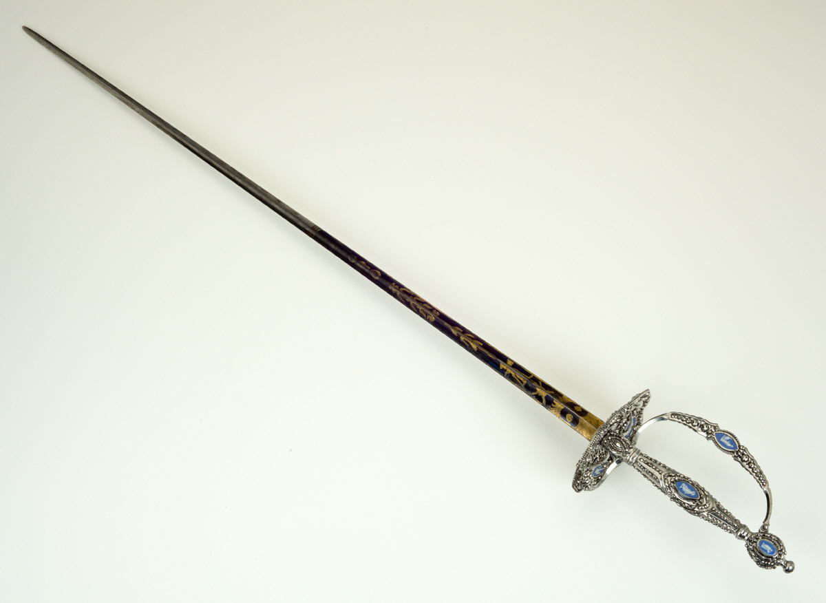 Smallsword, plaques by Wedgwood 1790 Higgins Armory Collection b ...