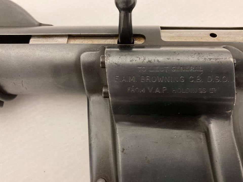 V43 V-43 carbine smg presented to Lt Gen FAM Browning by VAP Holdings ...