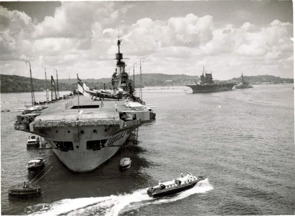 HMS Illustrious and USS Saratoga Trincomalee, Ceylon part of Operation ...