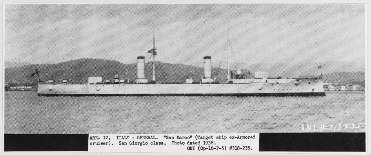 Italian Target Ship ex-Armored Cruiser SAN MARCO NH 111446 ...