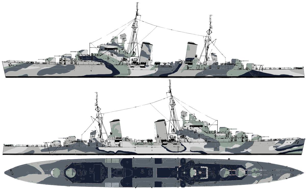HMS EURYALUS plan late war | laststandonzombieisland