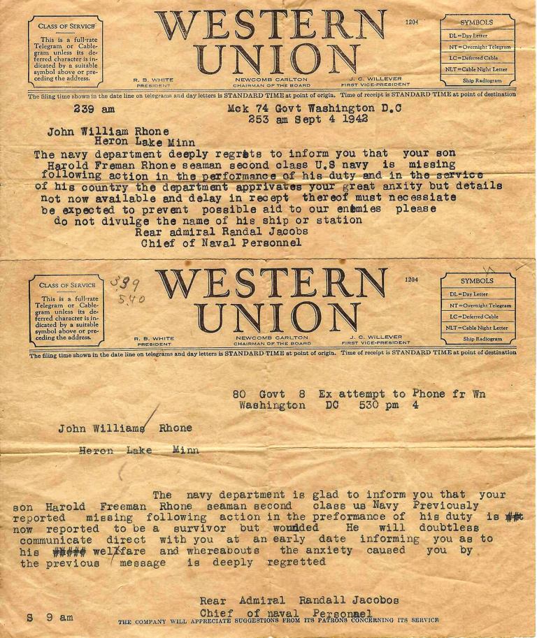 80 Years Ago: The Worst, and Best, Telegrams, Back to Back ...