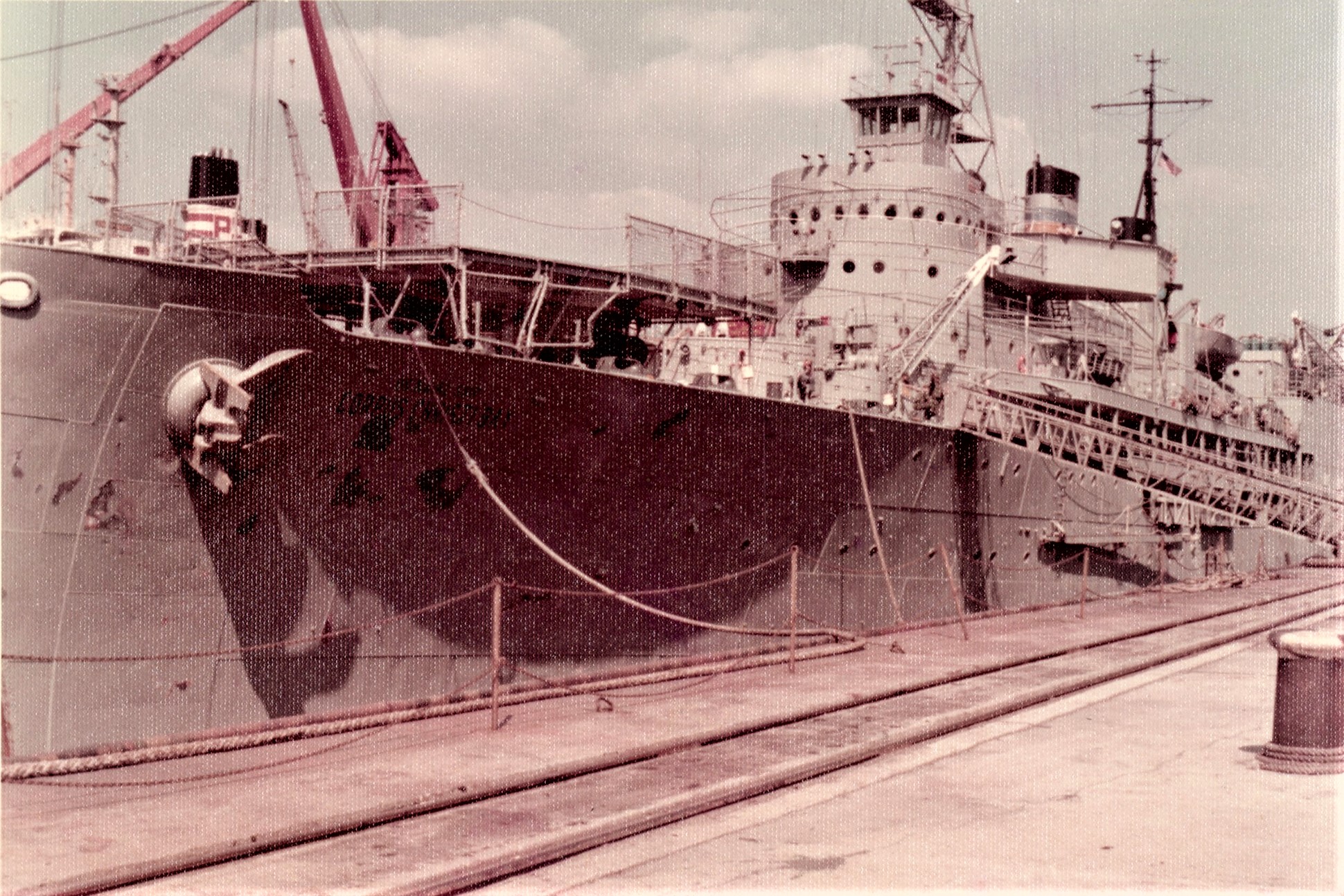USNS Corpus Christi Bay at dock during the Vietnam War era, TAMUCC ...