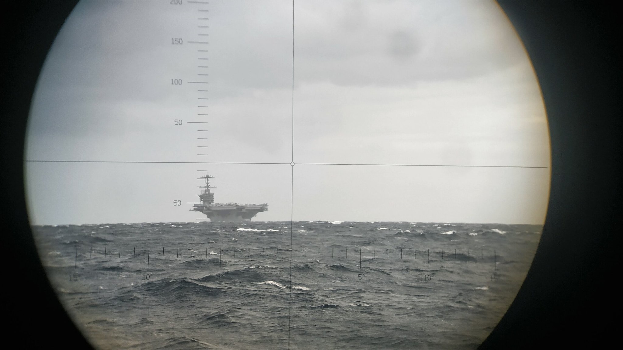 Carrier USS HARRY S. TRUMAN periscope of Hellenic Navy’s Type 214 ...