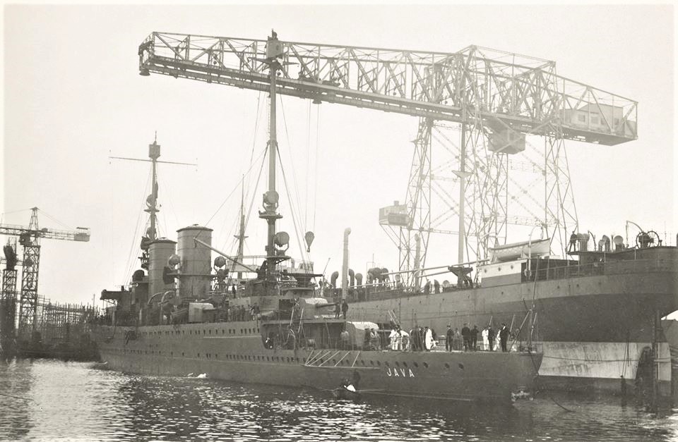Dutch Netherlands Light Cruiser HNLMS Java pictured at Vlissingen in ...