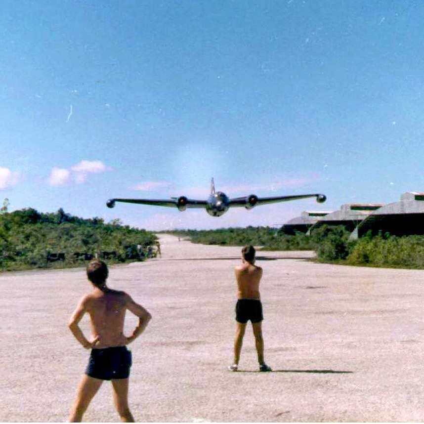 low pass RAAF 2SQN Canberra Bomber RAAF 2SQN Biak in the early 1970s ...