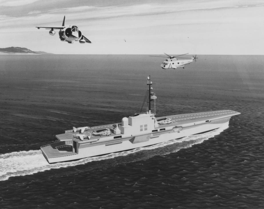 Once upon a time: Marine AV-8A Harriers Testing Sea Control Ship ...