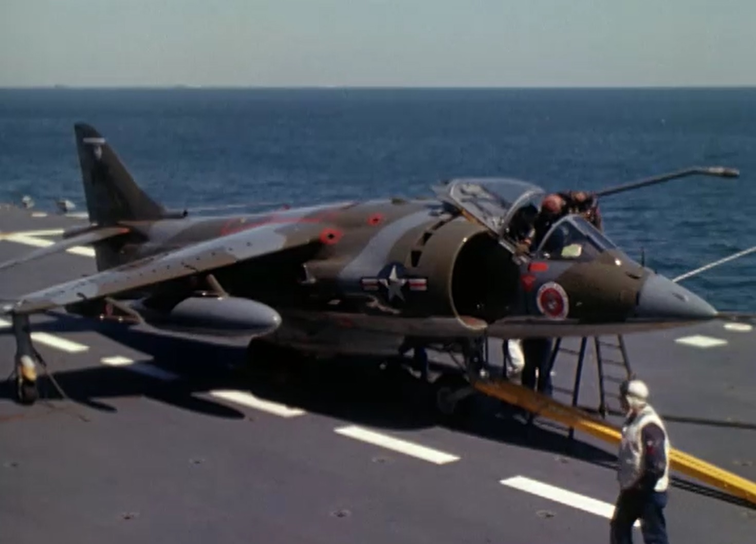 Once upon a time: Marine AV-8A Harriers Testing Sea Control Ship ...