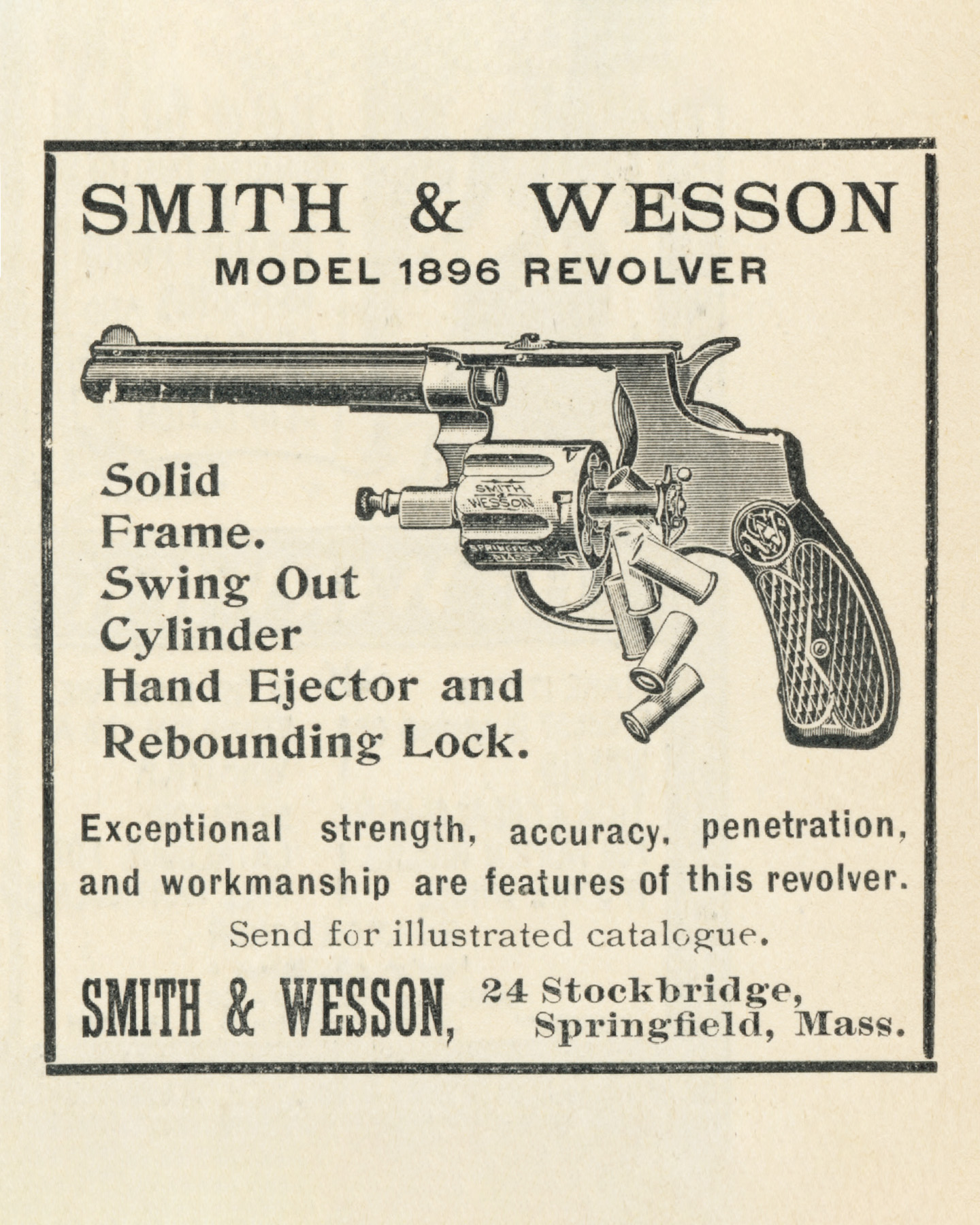 1896 Smith Wesson S&W hand ejector swing out cylinder ...