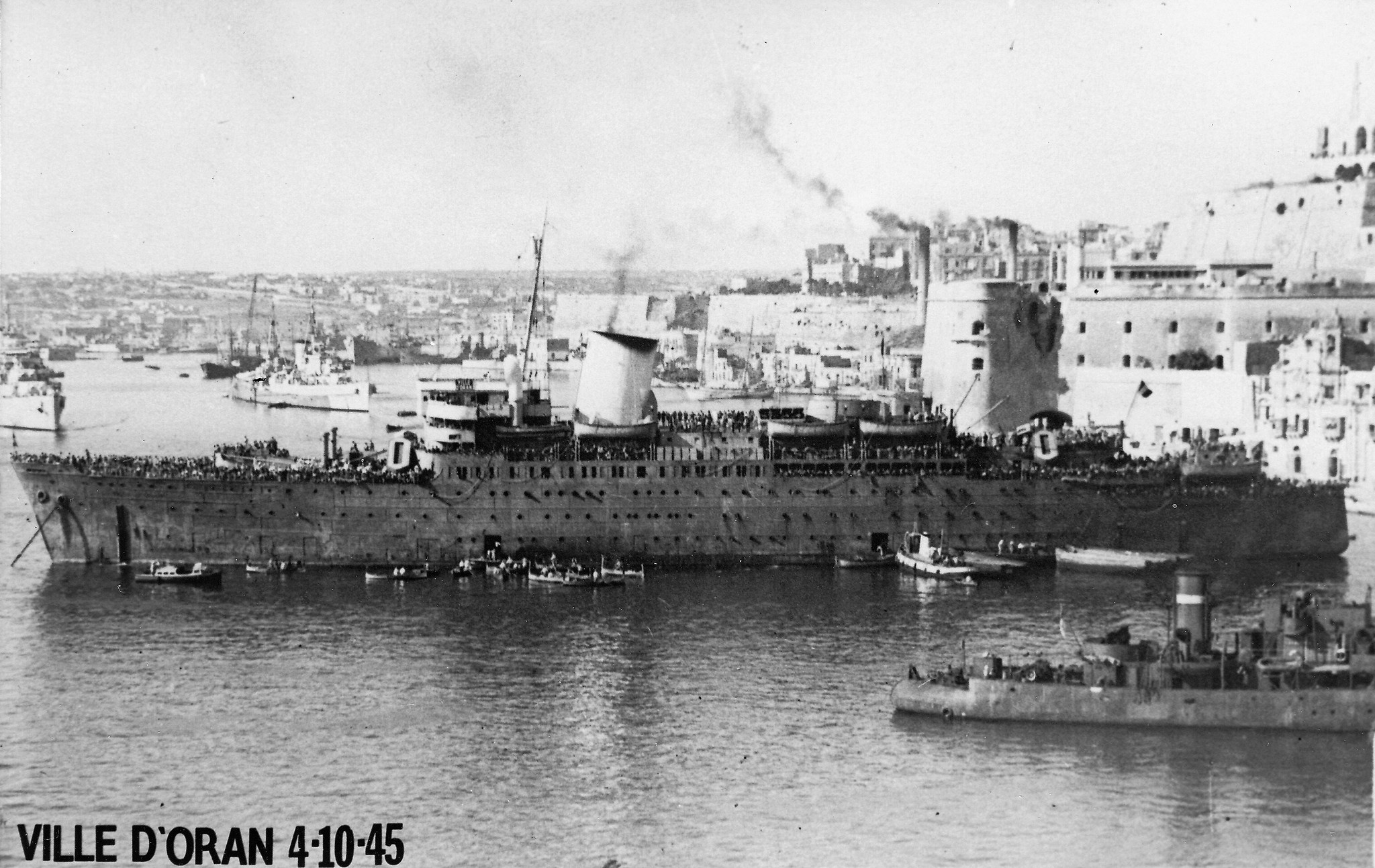 VILLE D’ORAN photographed on 4 October 1945 at Malta ...