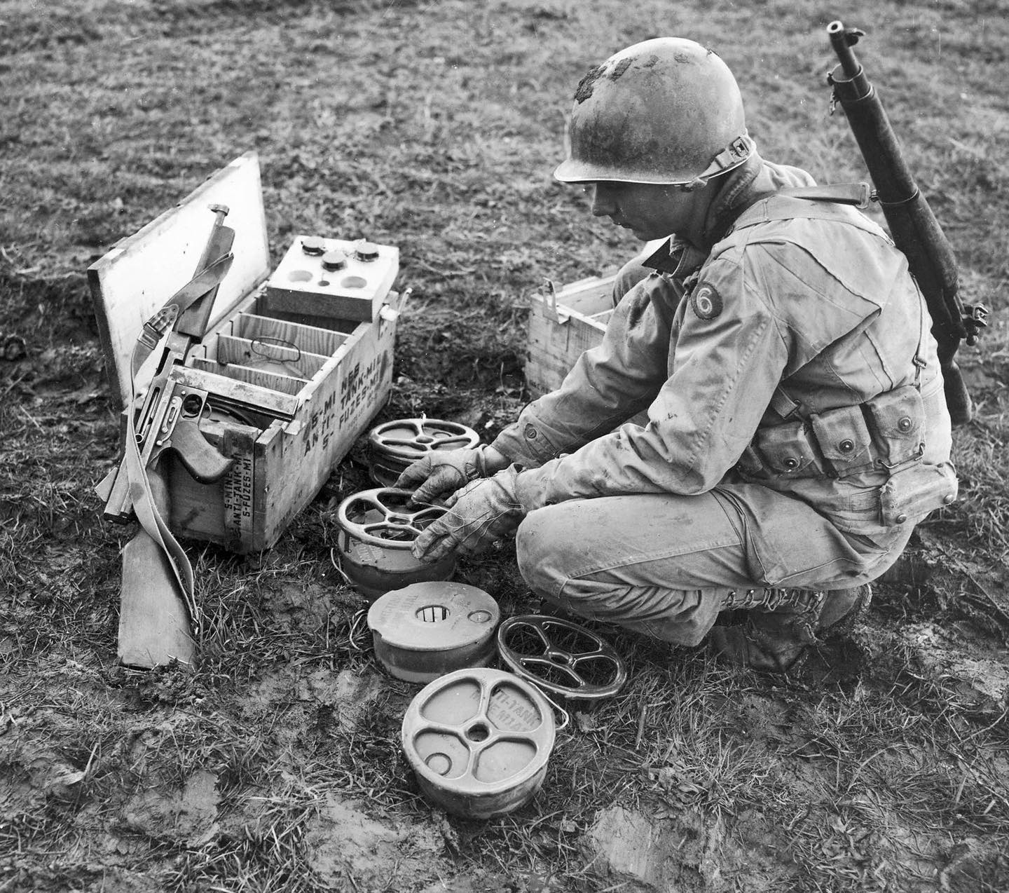Anzio March 8, 1944 39th Combat Engineers M1 anti-tank mines M1 ...
