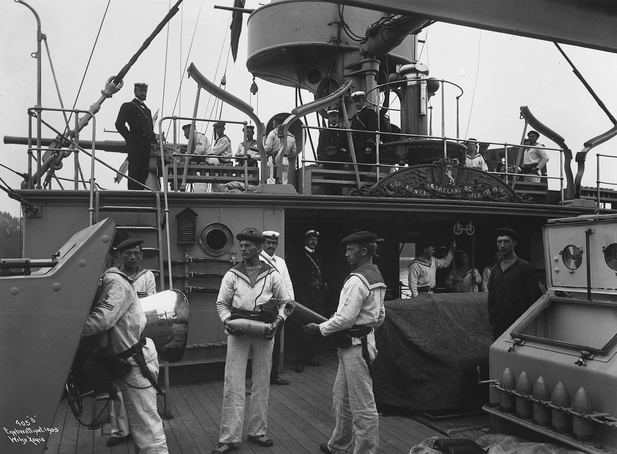 Harald Haarfagre (Norwegian coastal defence ship), Horten, october 1903 ...