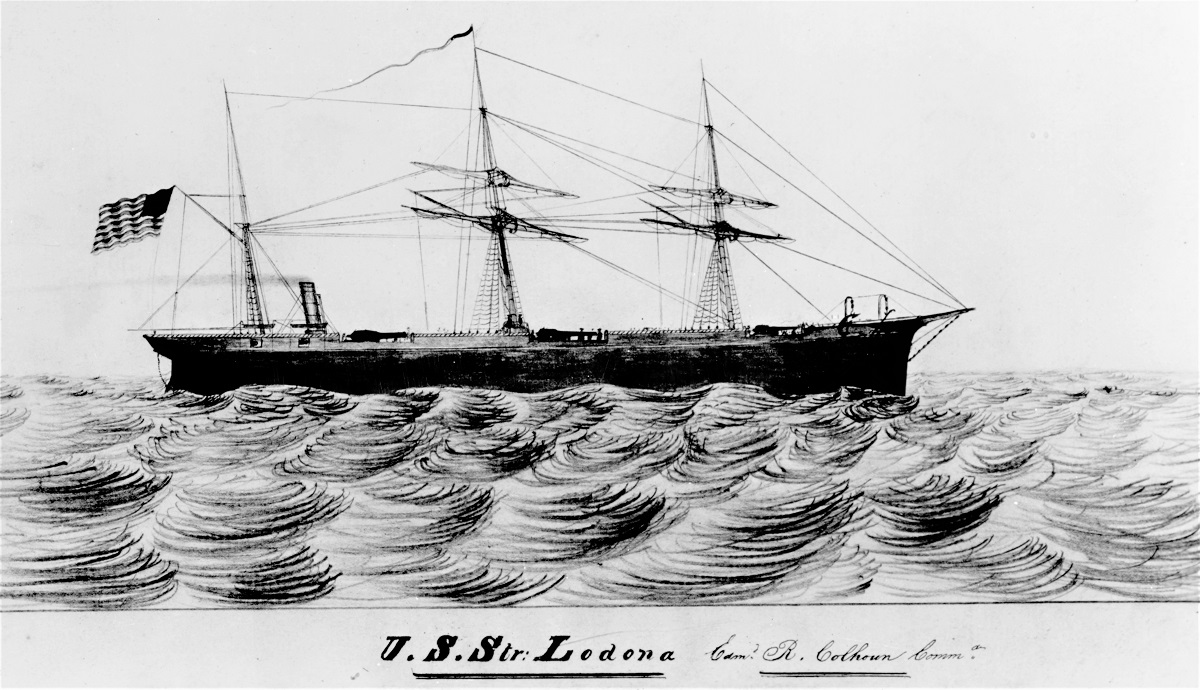 Gunboat USS Lodona, sketch by Commander Edmund R. Colhoun ...