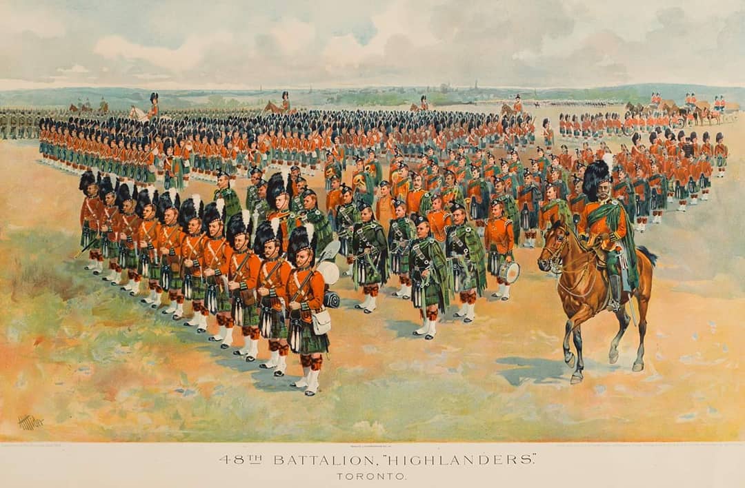print shows the 48th Highlanders on parade, and was published by the ...