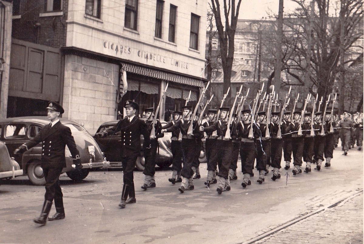 HMCS Swansea crew VE celebration parade in Halifax NS in 1945 Ross ...
