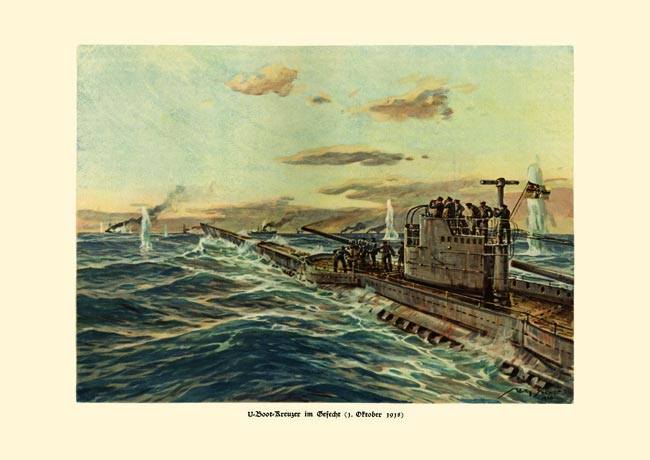 SM U-cruiser U 139 in a battle with a Portuguese gunboat in October ...