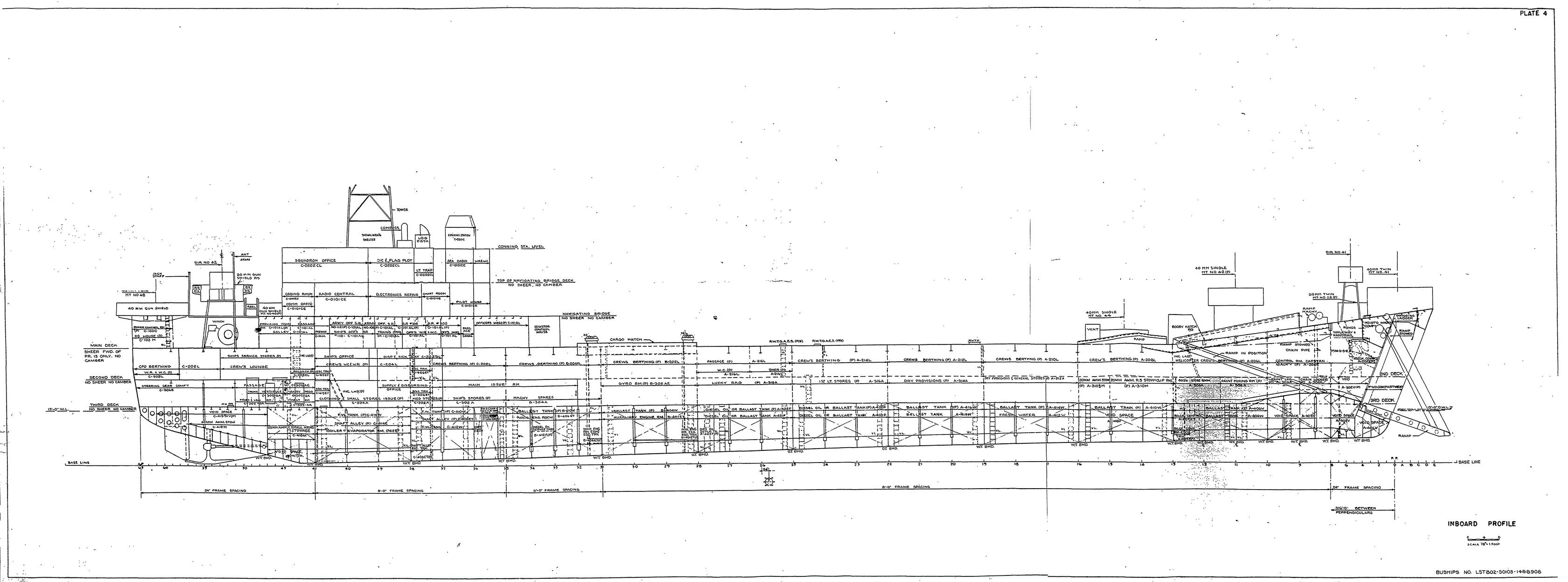 USS Hamilton County (LST-802) an LST-542-class tank landing ship ...