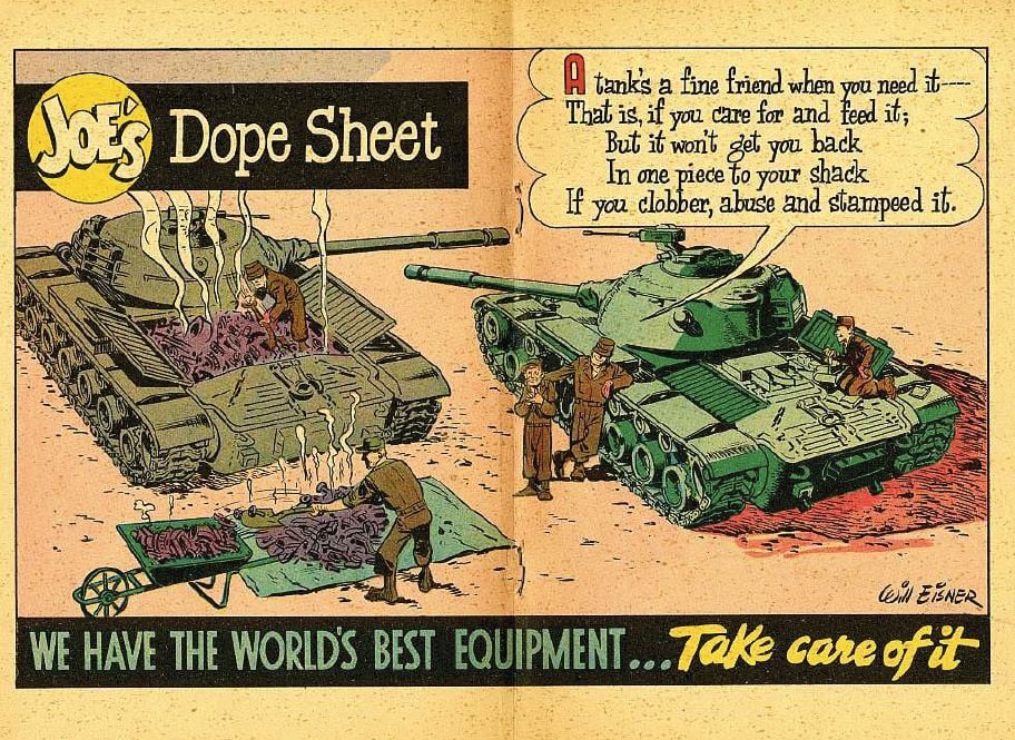 Joes Dope sheet tanks Army PM cartoon Will Eisner | laststandonzombieisland