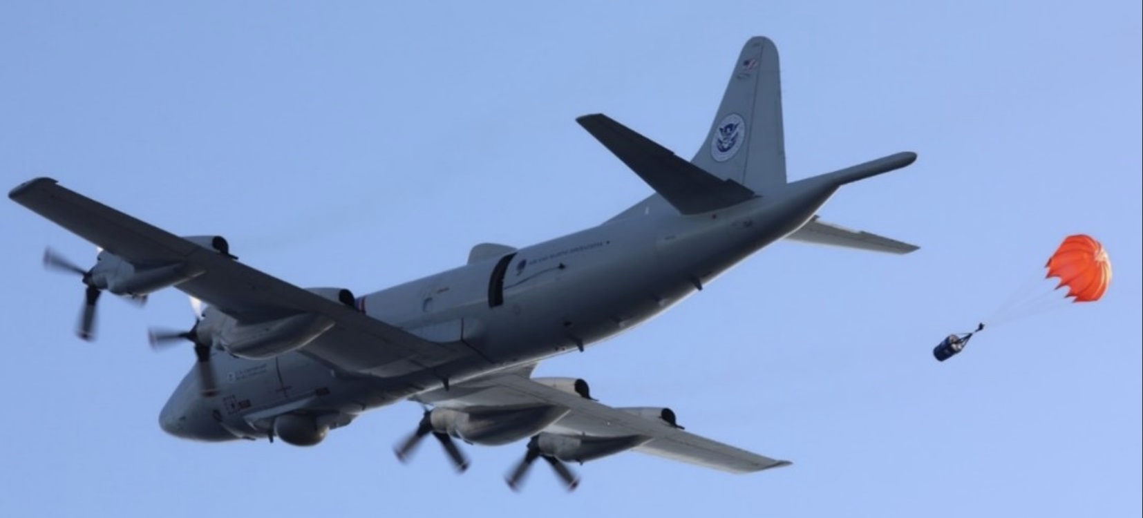 CBP AMO P-3 Orion Airborne Deployable Delivery System USCG cutter ...