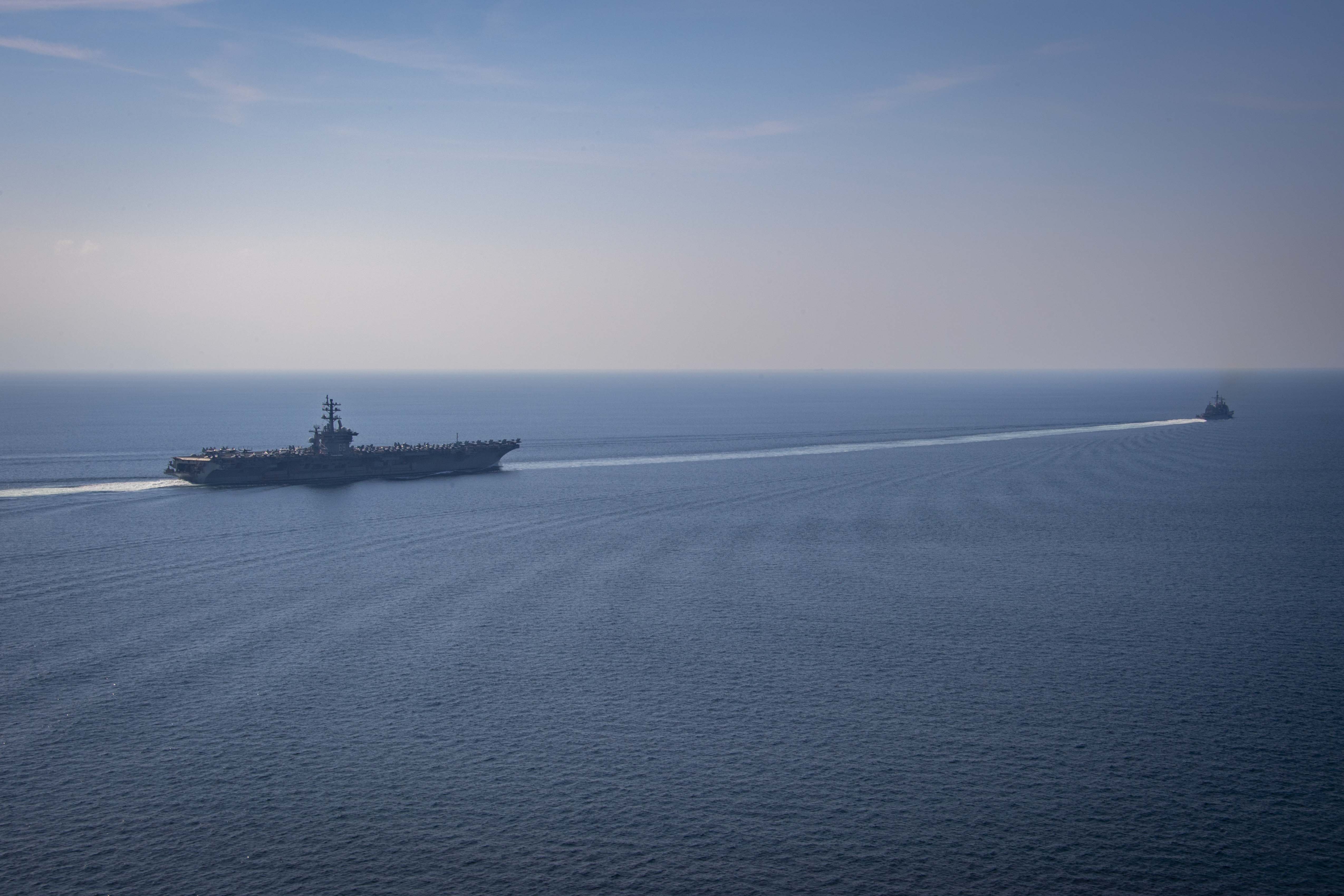 The Eisenhower Carrier Strike Group Transits the Strait of Hormuz ...