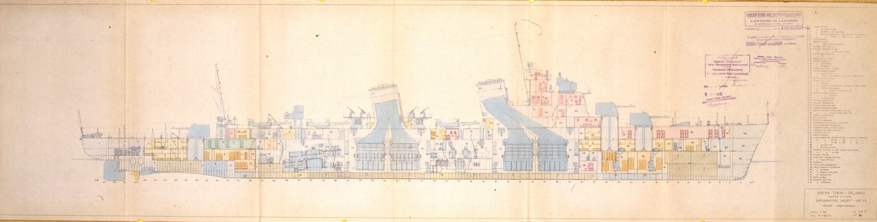 Italian built Tashkent Soviet Russian navy destroyer leader plans by ...