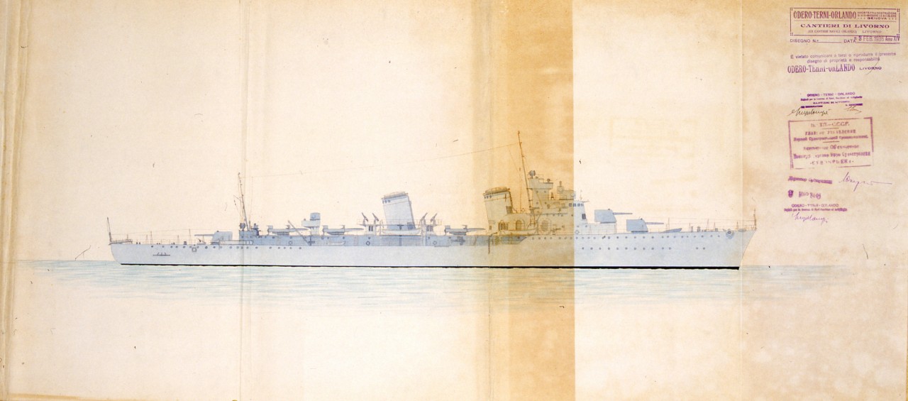 Italian built Tashkent Soviet Russian navy destroyer leader plans by ...