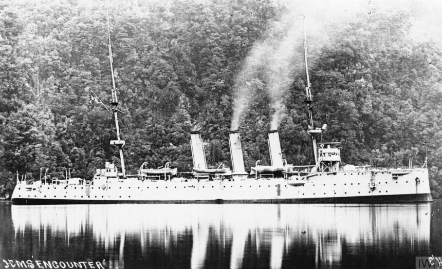 Modified Hermes class Challenger class protected cruiser HMS Encounter ...