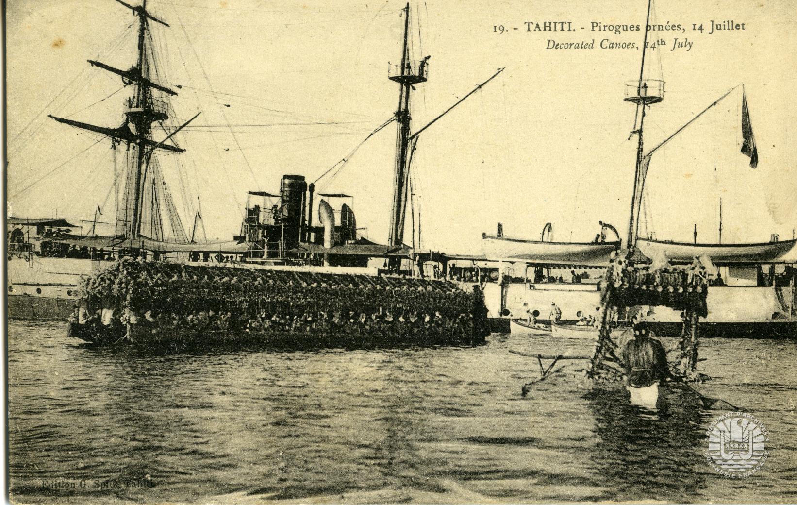Tahiti. – Pirogues ornées, 14 Juillet 1914 Zelee | laststandonzombieisland