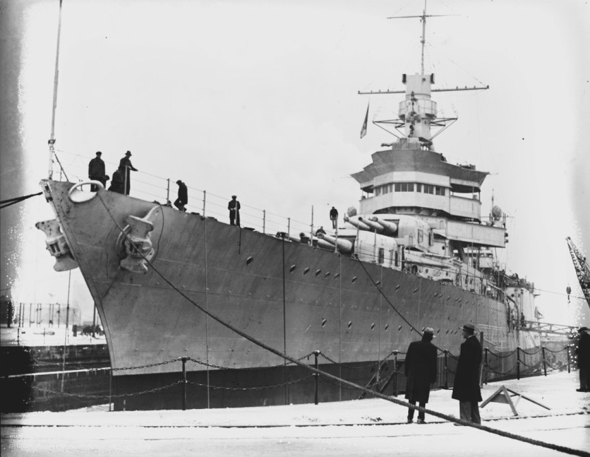 USS Portland Boston Navy Yard December 1932 BPL Leslie Jones collection ...