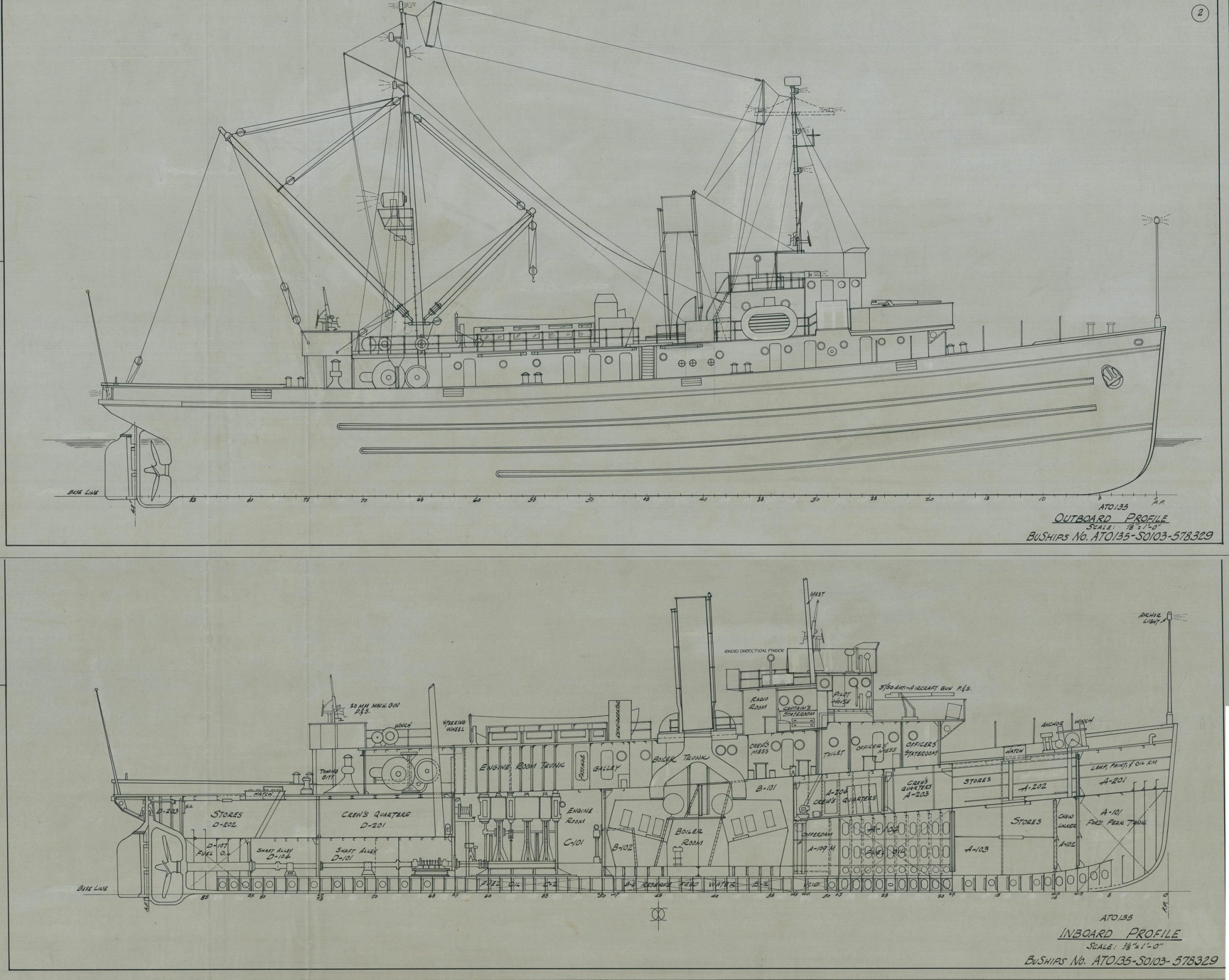 Lapwing class 1944 profile USS Kingfisher AM-25 ATO-135 ...