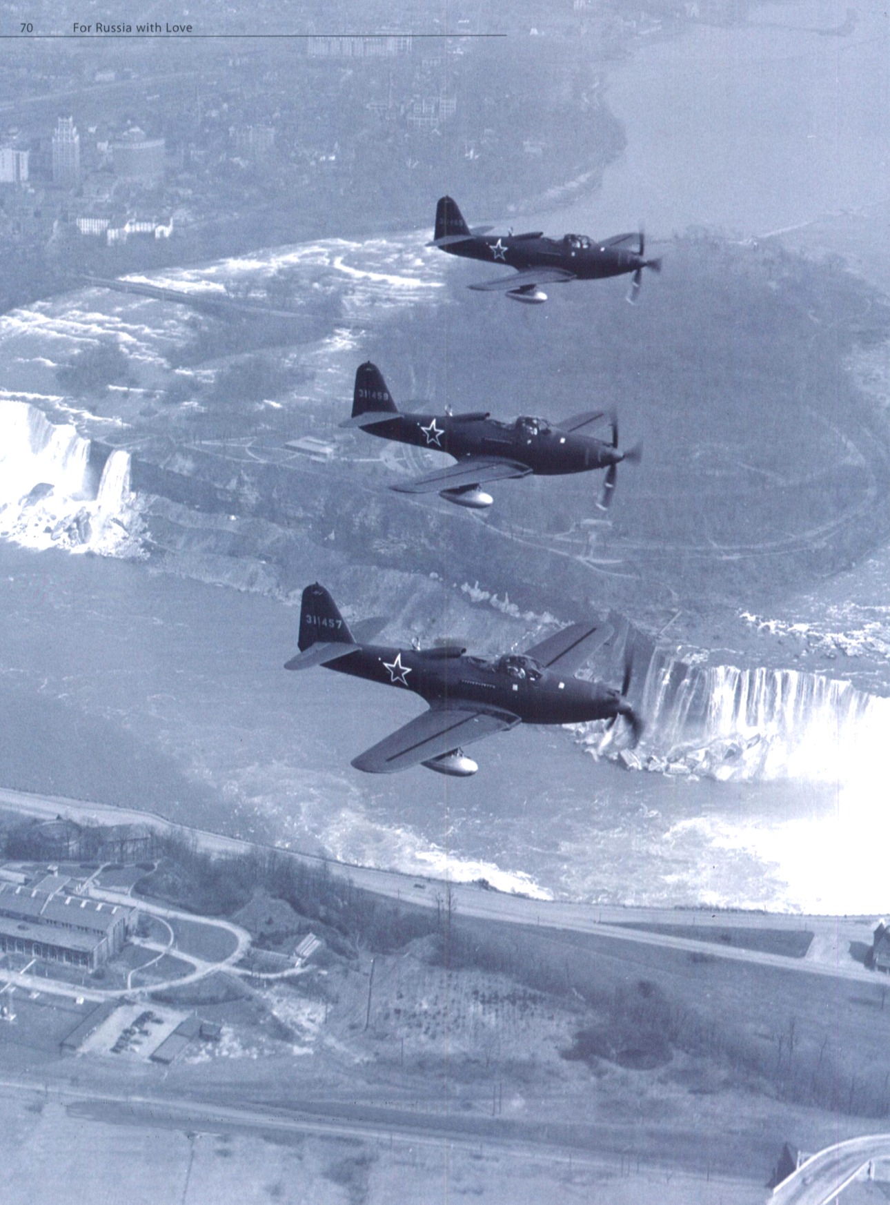 P-63 King Cobras over Niagara Falls Russian Soviet marked from ...