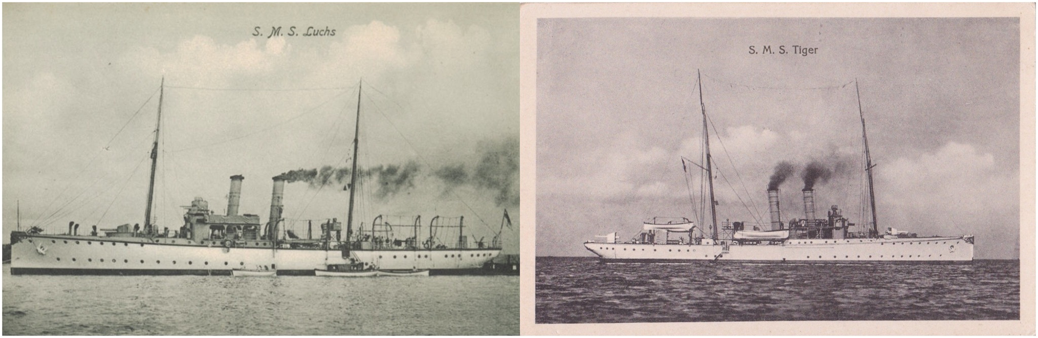 German Iltis-class colonial gunboat SMS Luchs-side ...