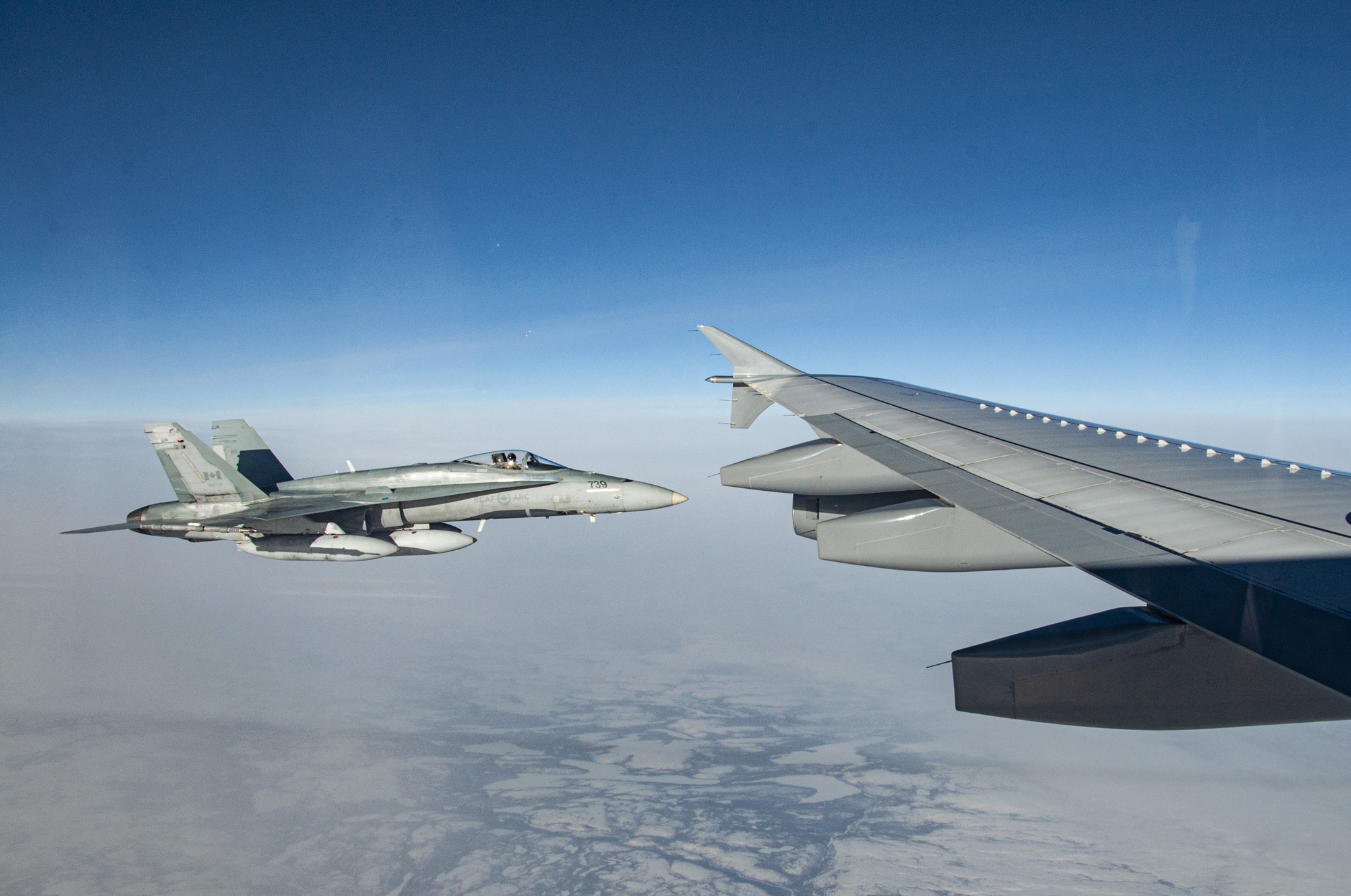 CF-18 Hornet and CC-150 Polaris from the Canadian NORAD Region carry ...