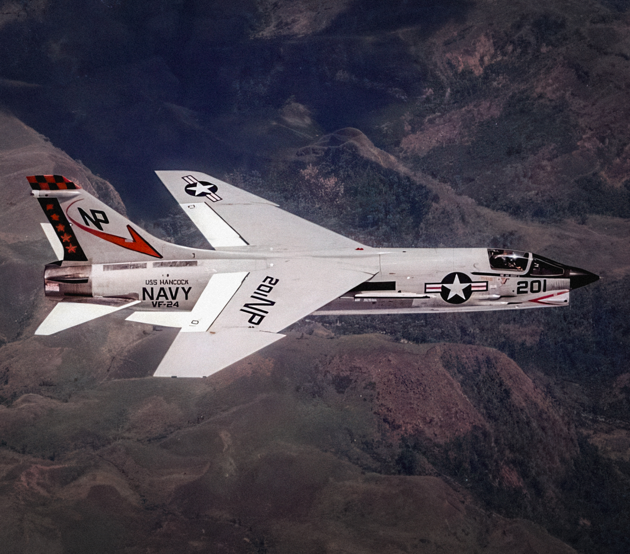 F-8J Crusader of VF-24 Red Checkertails 1975 | laststandonzombieisland